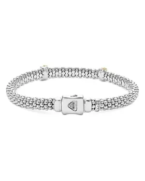 Lagos Sterling Silver And 18k Gold Diamond Bracelet - Silver/gold