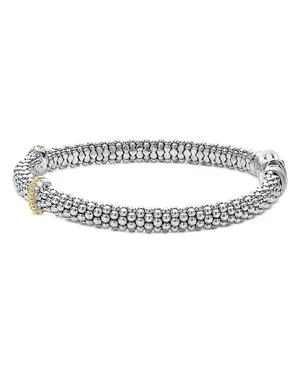 Lagos Sterling Silver And 18k Gold Diamond Bracelet - Silver/gold