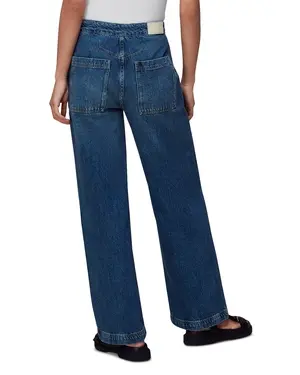 Whistles Cotton Authentic Side Zip Straight Jeans