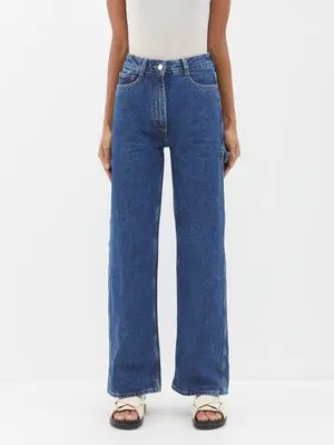 Saks Potts Saks Potts - Salma Wide-leg Jeans - Womens - Mid Denim - Mid Denim