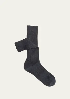 SOZZI CALZE Sozzi Calze Cashmere-Silk Crew Socks 004 Charcoal