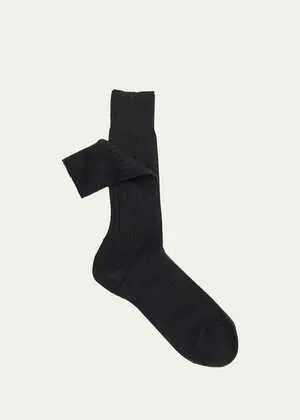 SOZZI CALZE Sozzi Calze Cashmere-Silk Crew Socks 005 Black