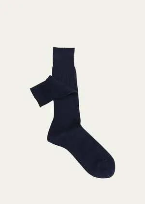 SOZZI CALZE Sozzi Calze Cashmere-Silk Crew Socks 013 Blue