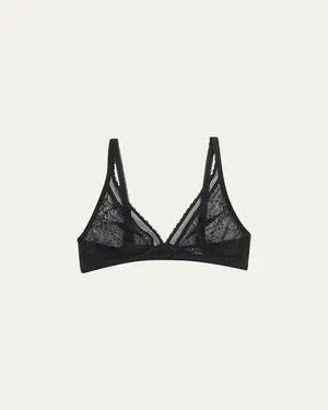 Simone Perele Comete Lace-trim Tulle Bralette - Black