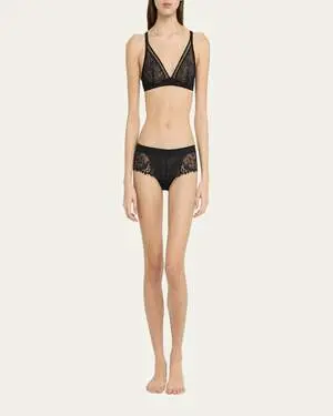 Simone Perele Comete Lace-trim Tulle Bralette - Black