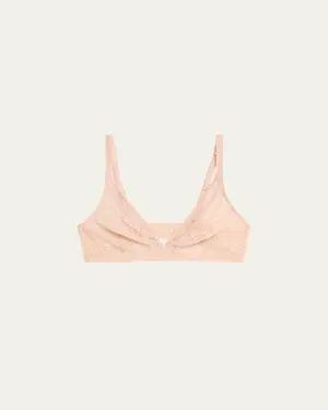 Simone Perele Comete Lace-trim Tulle Bralette Pinky Sand