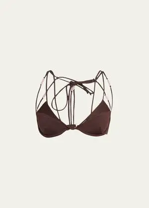 Jacquemus Barco Underwire Bikini Top - Dark Brown