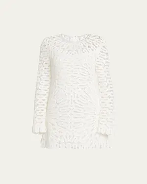 Simkhai Mccall Crochet Mini Dress - White