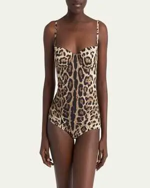 Dolce & Gabbana Leo Balconette One-piece Swimsuit - Leo New