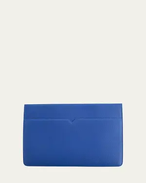ROYCE NEW YORK Personalized Leather 13" Laptop Sleeve - Cobalt Blue