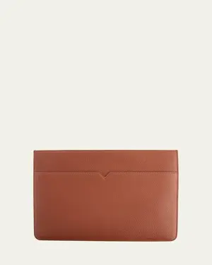 ROYCE NEW YORK Personalized Leather 13" Laptop Sleeve - Tan