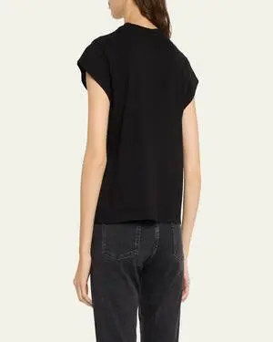 AGOLDE Bryce Cap Sleeve Tee - Black