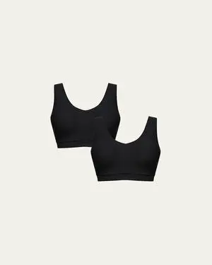 Chantelle Soft Stretch Padded V-neck Bra Top, 2-pack - Black