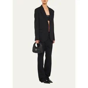 Miu Miu Matelasse Quilted Leather Hobo Bag - Soia