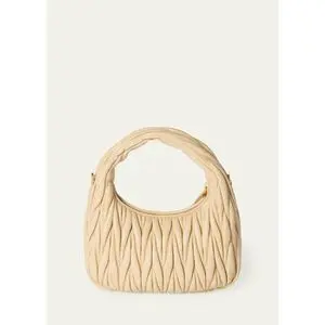 Miu Miu Matelasse Quilted Leather Hobo Bag - Soia