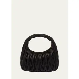 Miu Miu Matelasse Quilted Leather Hobo Bag - Soia