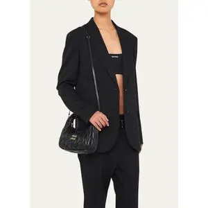 Miu Miu Matelasse Quilted Leather Hobo Bag - Soia