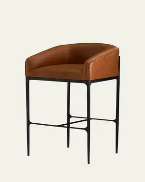 ARTERIORS Osbourne Leather 32" Bar Stool - Brown