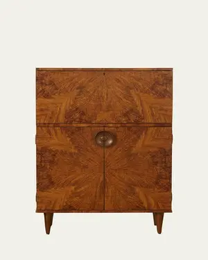 ARTERIORS Manhattan Burlwood Bar Cabinet - Brown