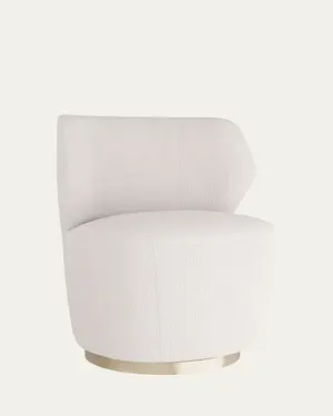 ARTERIORS Poppy Velvet Swivel Chair - Cloud White