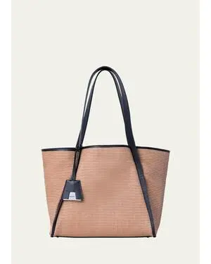 Akris Alex Medium Bucket Tote Bag - Camel/black