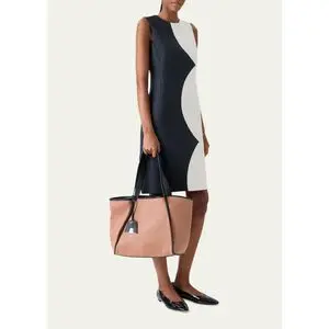Akris Alex Medium Bucket Tote Bag - Camel/black