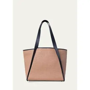 Akris Alex Medium Bucket Tote Bag - Camel/black