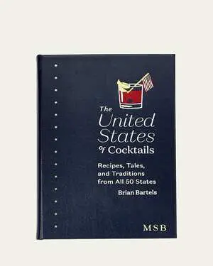 GRAPHIC IMAGE The United States Of Cocktails Leather Bound Book Personalized - Navy