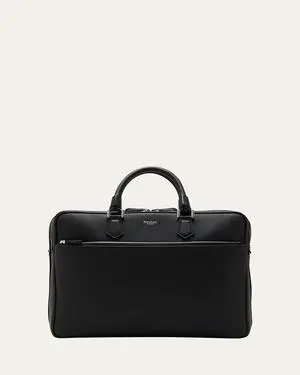 SERAPIAN Leather Double Briefcase - Black