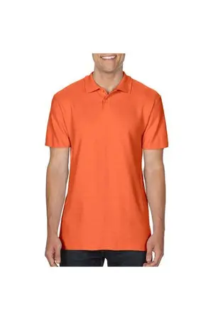 Gildan Mens Softstyle Double Pique Polo Shirt - Orange