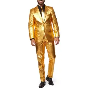 Opposuits Groovy Gold Slim Fit Two-piece Suit & Tie Set