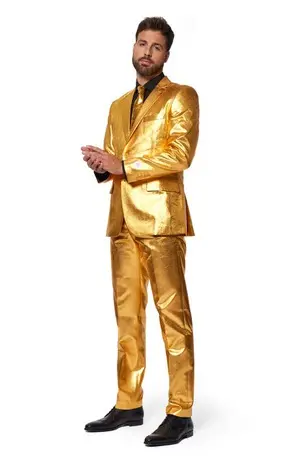 Opposuits Groovy Gold Slim Fit Two-piece Suit & Tie Set