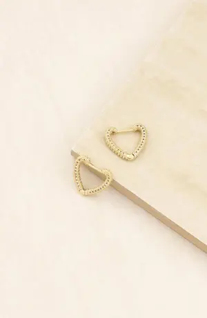 Ettika Pavé Heart Huggie Earrings