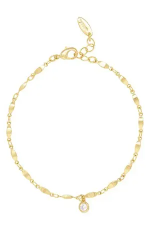 Ettika Crystal Charm Anklet - Gold