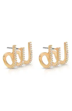 Ettika Crystal Ear Wrap Stud Earrings