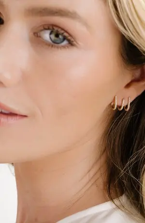 Ettika Crystal Ear Wrap Stud Earrings