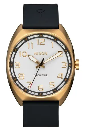 Nixon Mullet Silicone Strap Watch - Light Gold/white