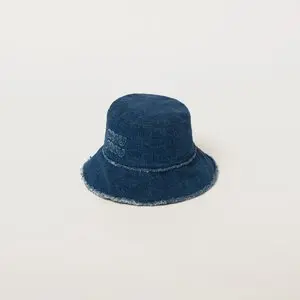 Miu Miu Denim Bucket Hat - Navy