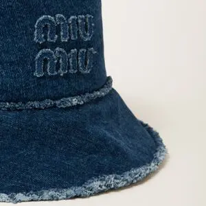 Miu Miu Denim Bucket Hat - Navy