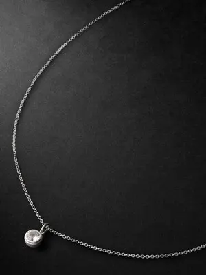 42 SUNS 14-karat White Gold Topaz Pendant Necklace - Silver