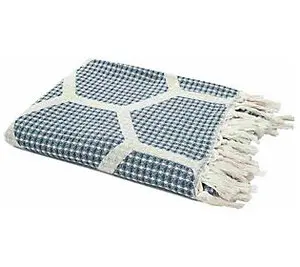 OX BAY TRADING CO. Ox Bay Geometric Organic Turkish Cotton Throw Blanket - One-color