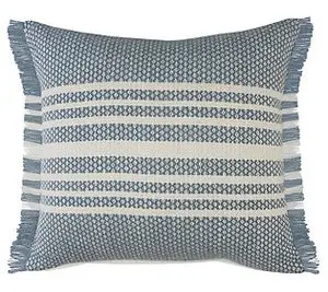 OX BAY TRADING CO. Ox Bay Striped Indoor/outdoor Throw Pillow With Fringe - One-color