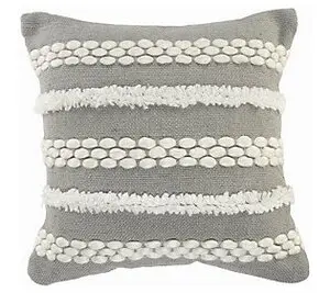 OX BAY TRADING CO. Ox Bay Gray Textured And Tufted Throw Pillow - One-color