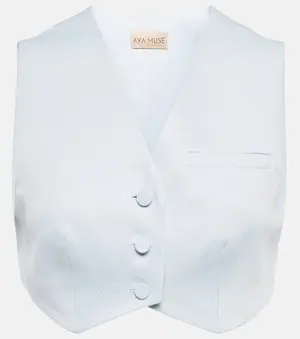 AYA MUSE Auri Cropped Vest - Blue