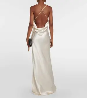 Saint Laurent Silk Satin Gown