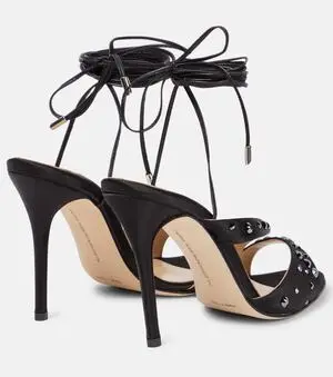 Alessandra Rich Embellished Silk Satin Sandals