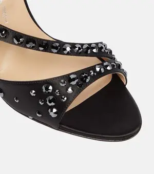Alessandra Rich Embellished Silk Satin Sandals