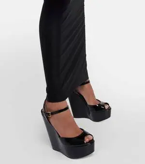 Dolce & Gabbana Patent Leather Wedge Sandals