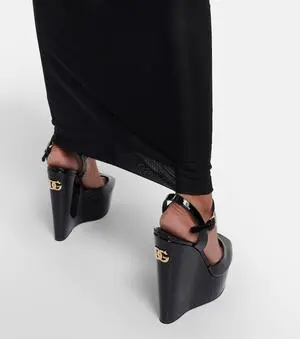 Dolce & Gabbana Patent Leather Wedge Sandals