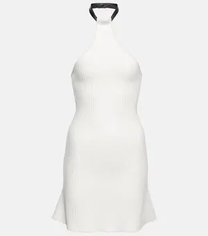 COURREGES Courrèges Ribbed-knit Halterneck Minidress